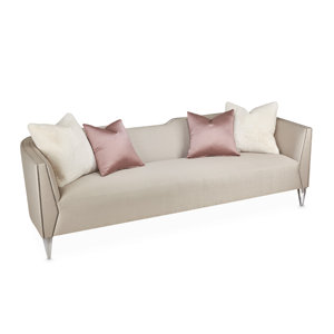 Michael Amini Linea Sofa - Metallic/Silver Mist | Wayfair